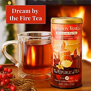 The Republic of Tea — Cinnamon Vanilla, Dream by the Fire Tea, 36 Tea Bags, Caffeine-Free