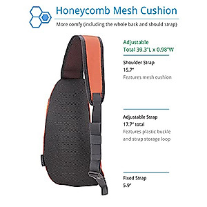 PivotWing Sling Bags for Men Womens Lightweight Small One Strap Chest Side Bag Mini Crossbody Day Pack Everyday Sling Backpack Bodybag for Trip Gym Outdoor Dog Walking Orange