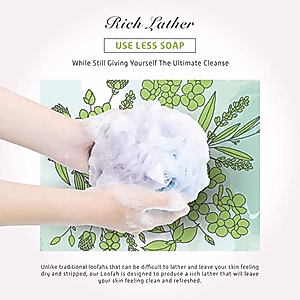 Spongentle Dual Texture Deep Cleansing Loofah Sponge for Radiant Skin, Pack of 4, Bath and Shower, Exfoliating Body Scrubber, Beautiful Colors for Women and Men