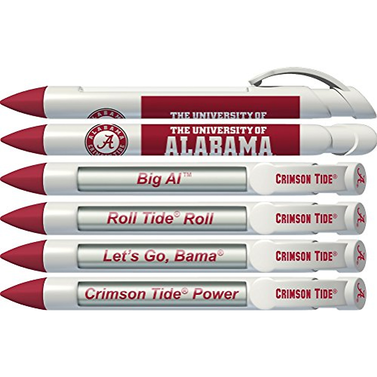 Greeting Pen College Pens- Alabama Crimson Tide Braggin' Rights Rotating Message 6 Pen Set 20502