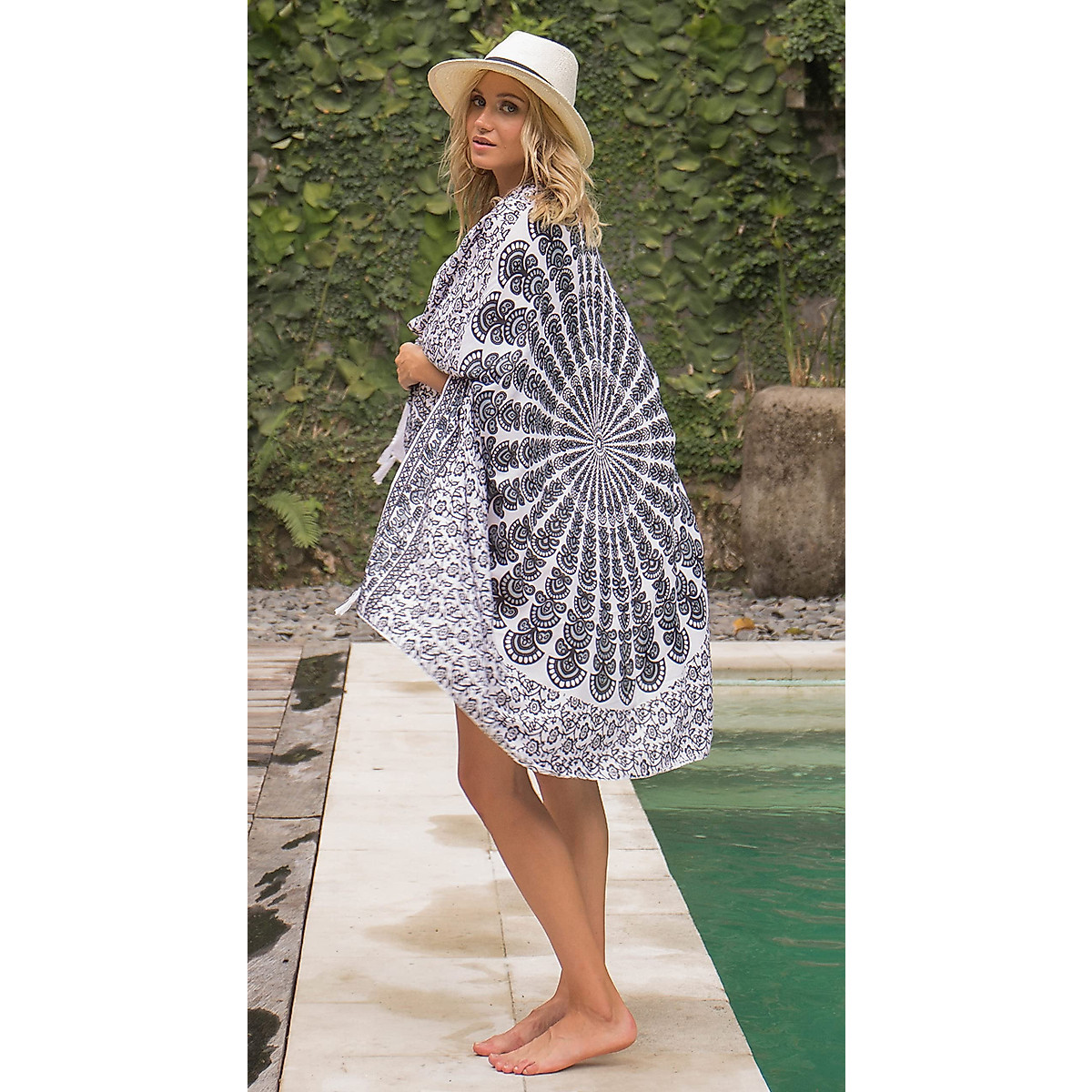 SHU-SHI Sarong Cover Ups for Swimwear Women Long Pareo Beach Wrap Skirt Mandala Bikini Cover Up