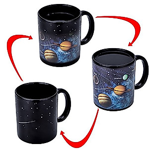 Antner Magic Heat Changing Coffee Mug Solar System Ceramic Heat Sensitive Color Changing Cup,12 oz