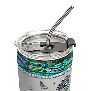 20oz Dragonfly Gifts for Women, Valentines Day Gifts for Her, Unique Birthday Gifts, Inspirational Gifts for Women, Printed Jewelry Dragonfly Tumbler Cup, Insulated Travel Coffee Mug with Lid