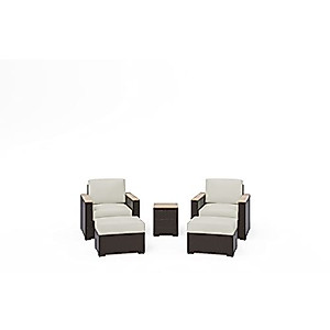 Homestyles 6800-119D-T Palm Springs 5-Piece Outdoor Set, 2 Person, Beige/Brown