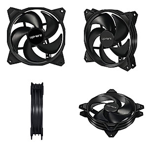uphere Long Life Computer Case Fan 120mm Cooling Case Fan for Computer Cases Cooling Black 3-Pack,PF120BK3-3