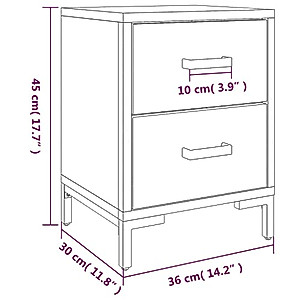 Makastle Small Nightstand Set of 2, Nightstands Beside Table with 2 Drawers, Wood End Tables Side Tables Bedside Cabinets for Bedroom, Living Room, Easy Assembly, 14.2"x11.8"x17.7" Solid Wood Pine