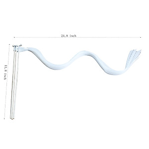 Kingsnow 100 Pieces Lace Wedding Ribbon Wands with Triple Ribbon and Silver Bell Wand Silk Fairy Stick Wand Streamers Party Ribbon Sticks Magic Fairy Wands for Wedding Bridal Shower Photo Prop Send