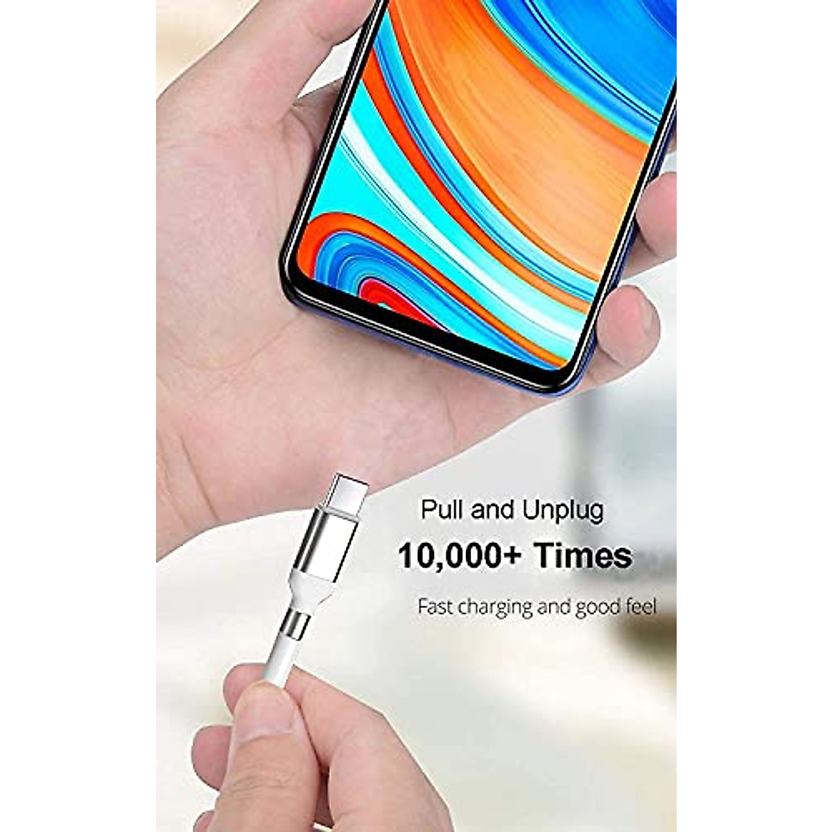 JJKKZVZ 2Pack Upgraded Type-C Magnetic Charging Cable, Retractable USB C Type Data Transfer Cable, Coiled Type C Cable 3 FT with Soft Protective Tube for All USB Type C Charger Phones, Tablets