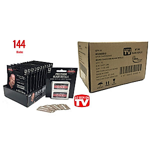 144 Premium MicroTouch ONE Nostalgic Precision Double Edge Razor Blades - Platinum Stainless Blades Work with Any Safety Razor