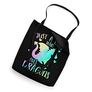 Just a Girl Who Loves Dragons Cute Dragon Themed Teen Girls Tote Bag