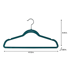 Laura Ashley 25 Pack Slim Velvet Hangers| Durable | Strong Plastic | Slim | Keeps Shape | Closet Organization | Dusty Blue | Holds 10lbs | Holds Shape