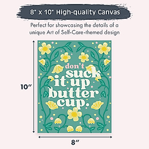 Pink Picasso Kits Self Care Collection Paint by Number for Adults & Beginners | DIY Unique 8x10 Canvas Painting Kits | Color by Numbers Arts Paint Canvas for Teens | Don't Suck it Up Buttercup