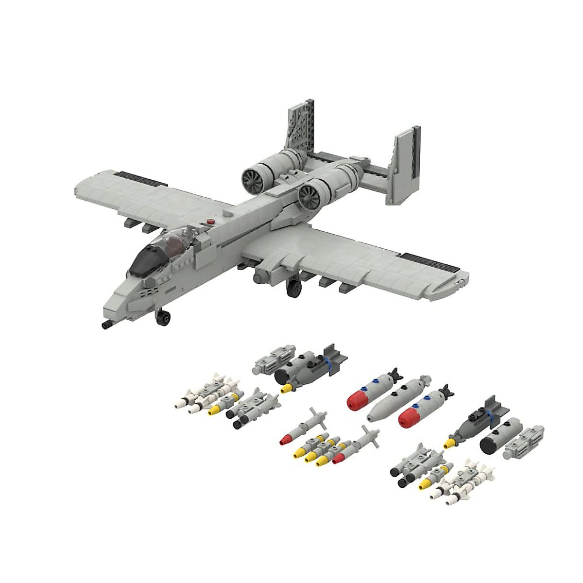 A-10 Attack Plane Warthog Attack Plane Building Block Toy Model, Aircraft Model Collection or Suitable, Suitable for Children Over 6+ Years Old Birthday Suitable (1211 Pieces)