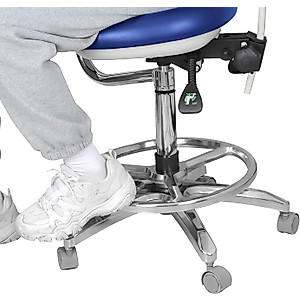 Adjustable Seat Doctor's Stool Dental Assistance Chair with Foot Control 360 Degree Rotation Armrest PU Leather QY-600M-B2