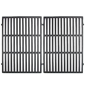 Hongso 18 7/8 inch Cast Iron Grill Grates Replacement for Weber Genesis II 310 and Genesis II LX 340 Series Gas Grills 2017 and Newer, Replacement Parts for Weber 66095 66802