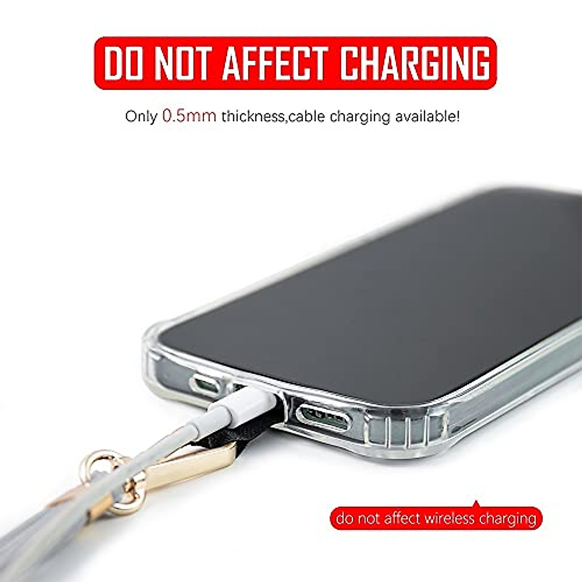 OLi Universal Shoulder Chain Cord Strap Cord for All Mobile Phone Cases Black Cord