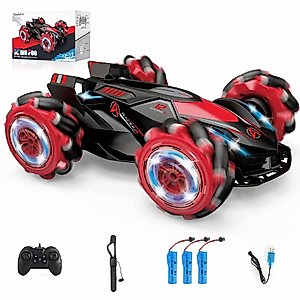 ClassicFun 1:14 Scale Large Remote Control Car,4WD Spray RC Drift Car,RC Crawler Toy Car, Monster Trucks for Boys,Girls,Kids and Adults,with 4 Motors and 3 Rechargeable Batteries (Black Red)