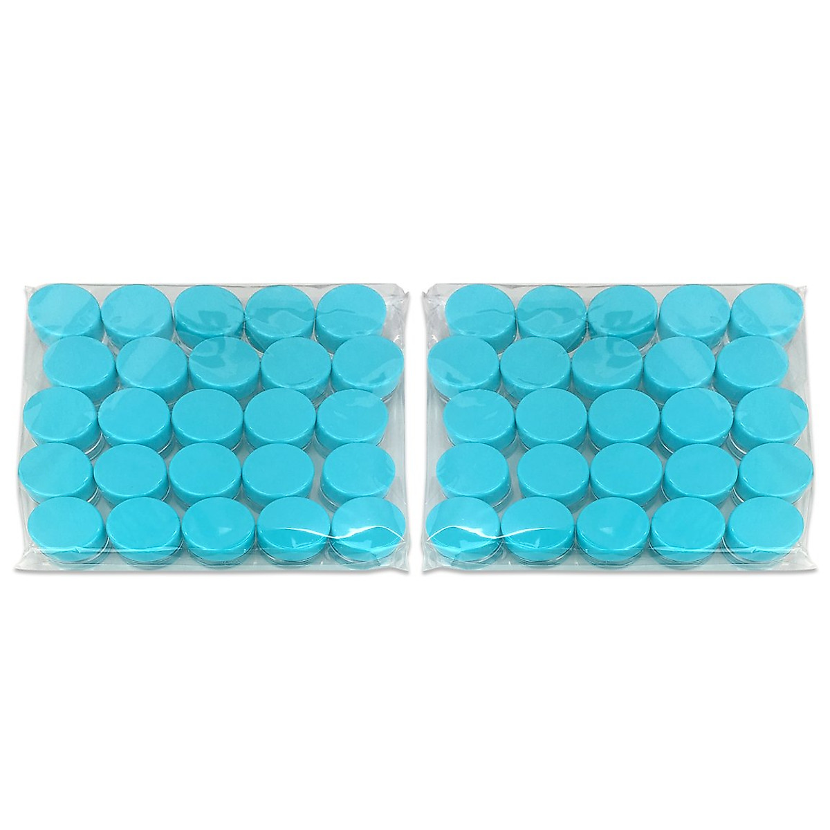 Beauticom (200 Pieces Jars + Lid) 3G/3ML Round Clear Jars with TEAL Sky Blue Screw Cap Lids for Scrubs, Oils, Toner, Salves, Creams, Lotions, Makeup Samples, Lip Balms - BPA Free