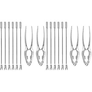 BESTonZON Home Tool Set 16pcs/ set Home for Artifact Nut Lobster Picks Tool Forks Scissors Steel Peeling Restaurant Gadgets To Needle Shellers Eat Plier Kitchen Opener Hairy Crabs and Lobster Crackers
