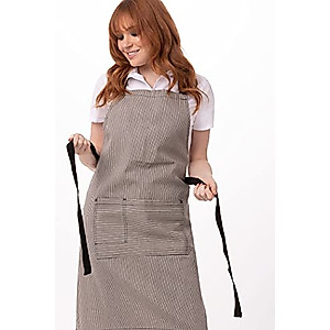 Chef Works Unisex Portland Bib Apron, Black, One Size