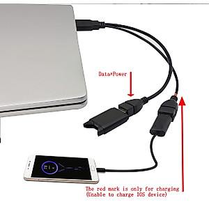 30 cm USB Splitter Cable 2.0 1 Male to 2 Female Jack Y Splitter Hub Adapter Cable YOUCHENG for Tablets Computers and Mobile Phones Etc Only one Port for Data (2-Pack)