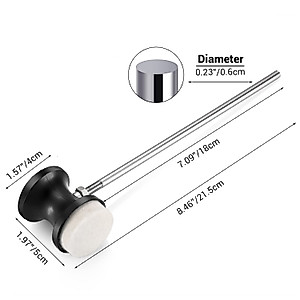 Facmogu 2PCS Dual Sided Bass Drum Pedal Beater, Bass Drum Pedal Beater for Percussion Instrument Accessory Part, Bass Drum Pedal Hammer with Stainless Steel Shaft for Kick Drum Pedal