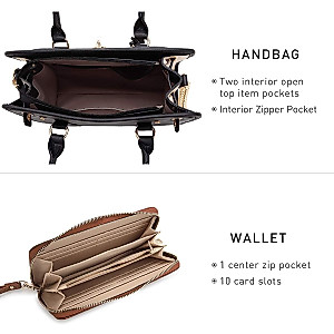 Dasein Women Handbags Purses Wallet Shoulder Bags Top Handle Satchel Purse Tote Work Bag Set 2pcs