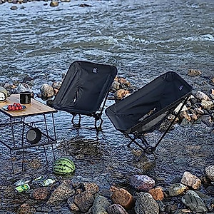 LONGSHENGDA Lightweight Camping Chair Aluminum Alloy Folding Moon Chair Portable for Outdoor Hiking Picnic Fishing Beach BBQ