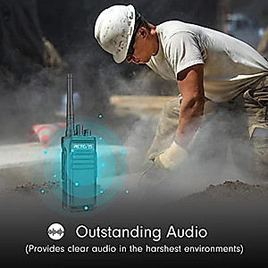 Retevis RB23 Waterproof Walkie Talkies Adults (IP67) with Earpiece and Mic Set(IP66), High Power 2 Way Radios Long Range, Durability, with 6 Way Multi Gang Charger (6 Pack)