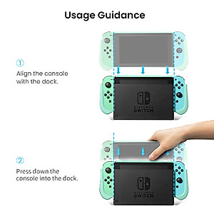 tomtoc Protective Case for Nintendo Switch, TPU Dockable Grip Case with 2 Game Cards Slots, Shock-Absorption and Anti-Scratch Split Cover
