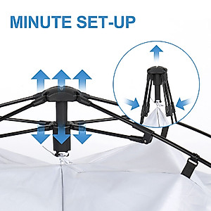 FRITHJILL Pop Up Privacy Shower Tent, Portable Double Outdoor Camping Shower Shelter, Changing Room Instant Tent with 2 Rooms