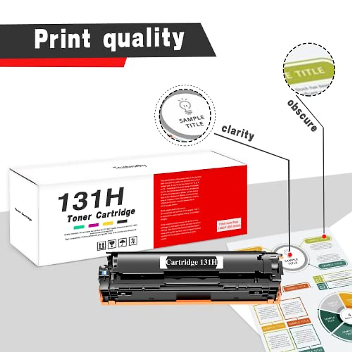 (1Black) Cartridge 131H High Yield Toner Cartridge Replacement for Canon 131H MF8280Cw MF8230Cn MF620C MF621Cn MF624Cw MF628Cw MF623Cn MF626Cn Printer