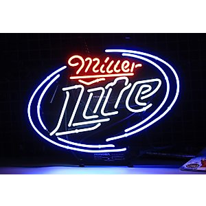 Mirsne Neon Light Signs, 17 Inch Bar Beer Neon Signs, Handmade Glass Neon Signs, Unique Neon Bar Beer Signs for Mancave Bedroom Home Bar. (Multi-Colored 1)