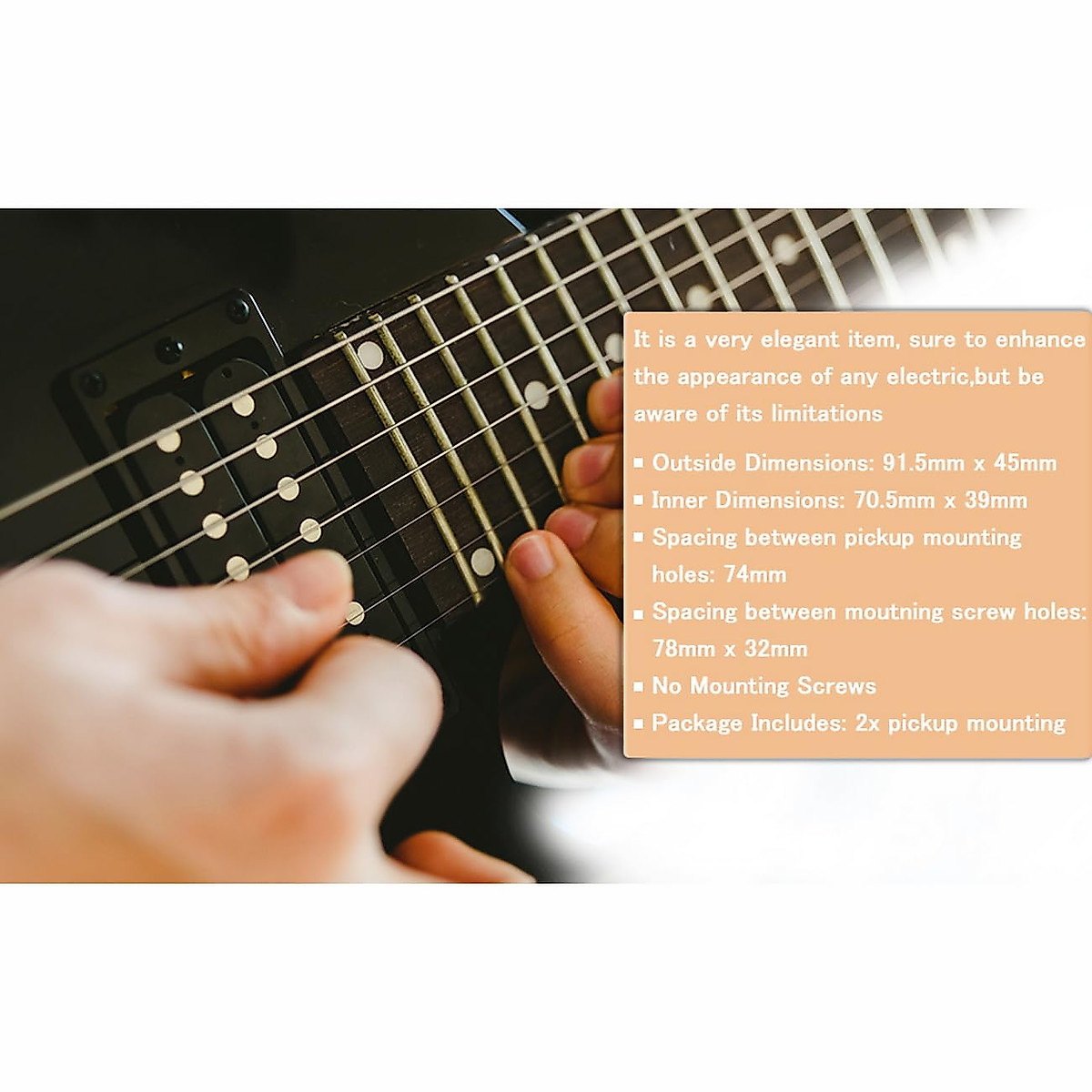 Metal Flat Electric Guitar Humbucker Pickup Ring, Frame Mounting Ring, Bridge Neck Pickups Cover Frame Replacement Part, Pack of 2 (chorme)