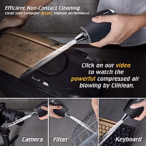 Cordless Air Duster 2.0 - Compressed Air No Heat Air Replaces Canned Air 80000RPM 55MPH - Electric Duster for Cleaning Gaps, Computer, Keyboard, Replaces Compressed Air Can