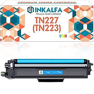 inkalfa Compatible Toner Cartridge Replacement for Brother TN227 TN227C TN-227C TN223 TN223C TN-223C MFC-L3750CDW MFC-L3770CDW HL-L3290CDW HL-L3210CW HL-L3270CDW HL-L3230CDW Printer (Cyan, 1-Pack)