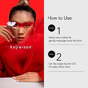 Kojie San Dream White Soap - Skin, Body, and Facial Brightening & Anti Aging Kojic Acid Soap with Collagen, Elastin & Coconut Oil - 65g x 2 Bars