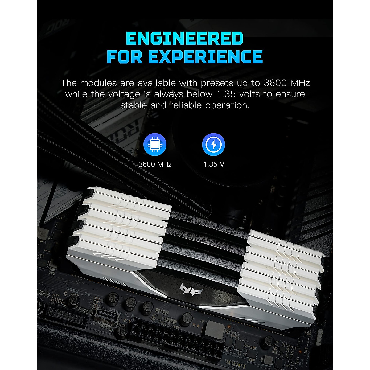 Acer Predator Talos 16GB (8GBx2) RAM 3000 MHz DDR4 CL16 1.35V Desktop Computer Gaming Memory Kit - BL.9BWWR.211