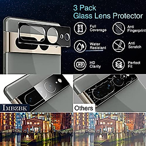 IMBZBK [3+3 Pack] UV for Google Pixel 7 Pro Screen Protector Tempered Glass Accessories 3 Pack UV Glass with 3 Pack Camera Lens Protector for Pixel 7 Pro 5G Support Fingerprint Reader Case Friendly
