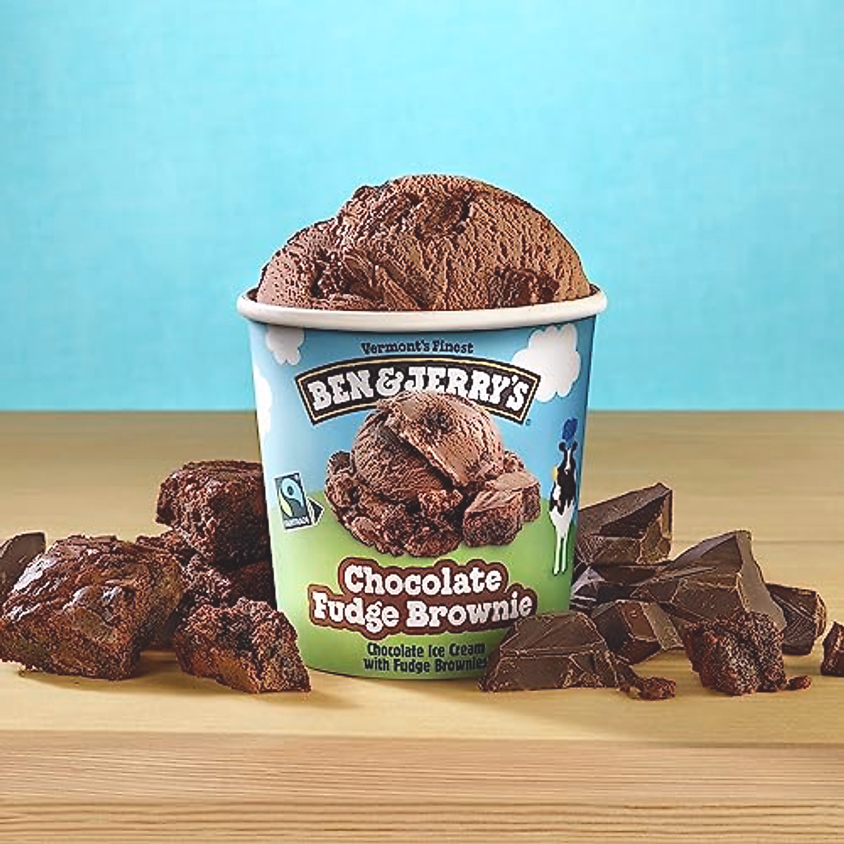 Ben & Jerry's Chocolate Fudge Brownie Ice Cream Pint Non-GMO 16 oz
