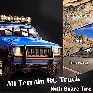 The perseids RC Car Remote Control Truck RC Rock Crawler 1:12 2.4G 4WD Off-Road High-Speed Vehicle Minitary Truck Electric Hobby Grade RTR Toy for Kids Over 14 and Adults (MN-99S(Gray))