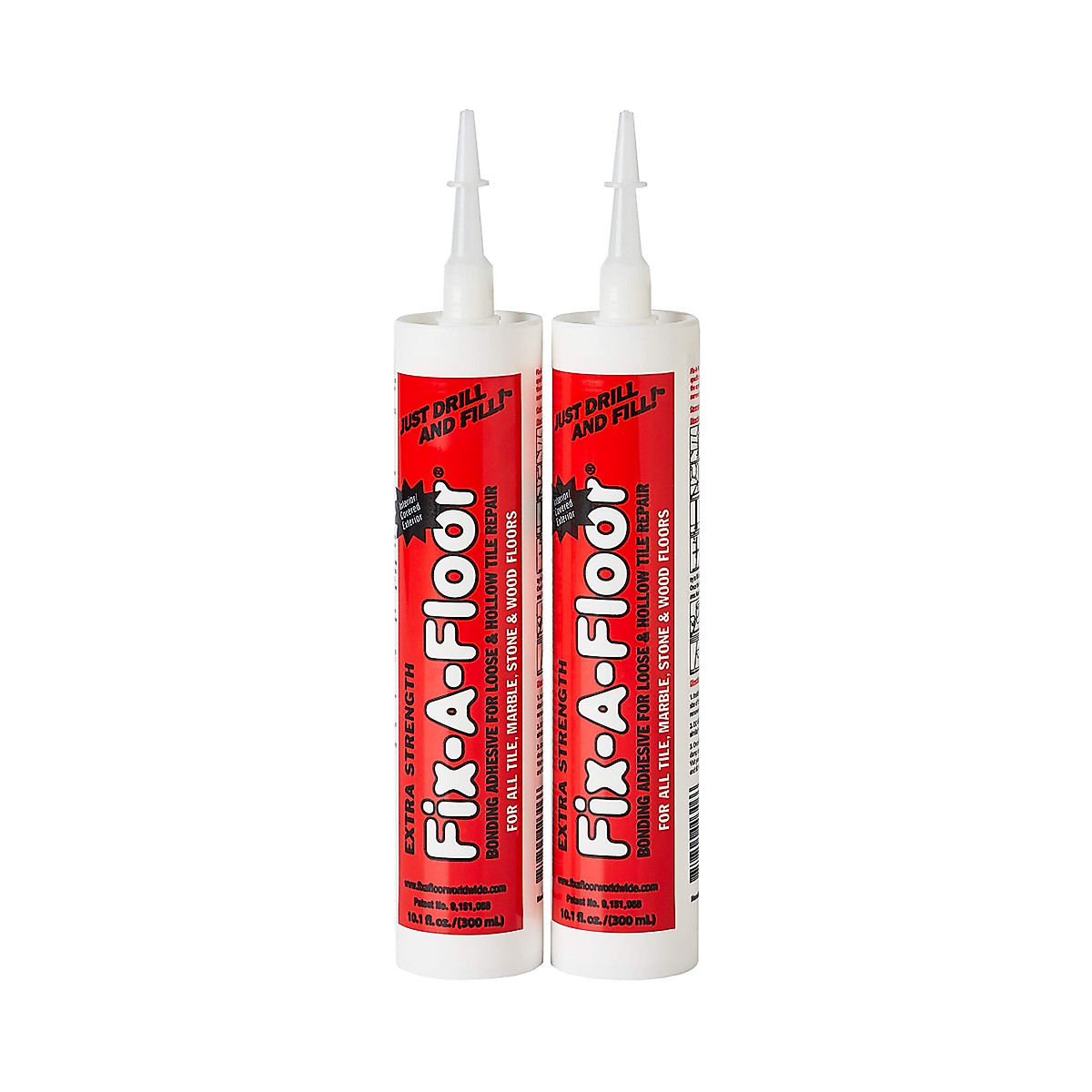 The Original Fix-A-Floor Loose Tile Repair Adhesive For All Tile, Ceramic, Marble, Stone & Wood. Custom Tip for All Grout Sizes 10.1 oz-Pack of 2 *For Best Results Use The Proven Power of a Caulk Gun*