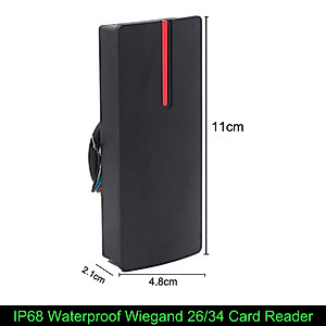 No Relay Access Control Reader Proximity Card Reader Wiegand 26/34 Bit Output Door Access Reader Waterproof IP68 Access Control 125KHZ Card Reader with 10 Color Key