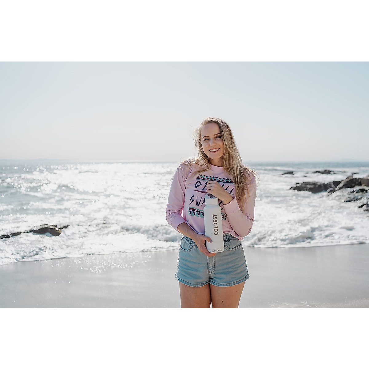 Coldest Sports Water Bottle with Straw Lid Vacuum Insulated Stainless Steel Metal Thermos Bottles Reusable Leak Proof Flask for Sports Gym(40 oz, Saturn's Moon Purple Glitter)