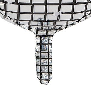 C CRYSTAL LEMON Disco Ball Balloons – 22-Inch Disco Ball Balloon Set for Weddings, Parties, Bridal Showers, Events – Aluminum Foil Disco Balloons in 4D – Round Metallic Silver 70s Balloons – 6pcs