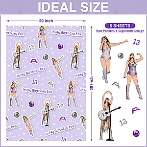 Generic Gift Wrapping Paper, Wrapping Sheets, 5 Sheets, 20X30 inches, Folded flat sheets, Purple, Silver, Birthdays, Events,