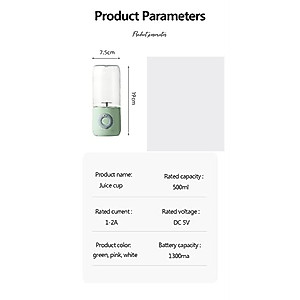 TANACC Portable Juice Blender Cutter Mini Portable Juicer USB Electric Fruit Mixer Smoothie Blender Cup Juice Extractor Machine for Home Travel