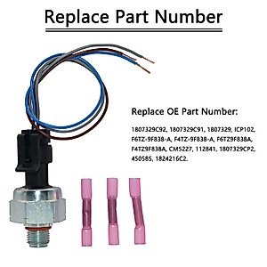 KEJSTED 7.3 ICP Injection Control Pressure Sensor & Pigtail Kit Compatible with Ford Powerstroke 7.3L Diesel ICP102 1807329C92 F6TZ-9F838-A F4TZ9F838A F6TZ9F838A CM5227 112841