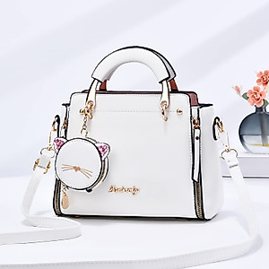 Xiaoyu Fashion Purses and Handbags for Women Ladies Crossbody Bags Top Handle Satchel Shoulder Bags Small Totes (White)