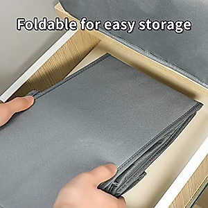 Vinonzi 2PCS Wardrobe Clothes Organizer, 7 Grids Foldable Closet Organizer Bins with Removable PP Board Mesh Storage Drawer Compartment for Clothes, Jeans, T-Shirts